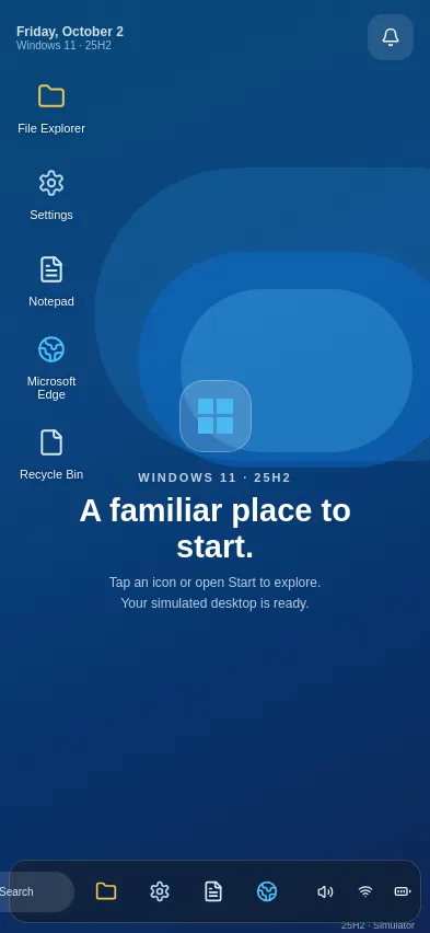Win11 25H2 Simulator