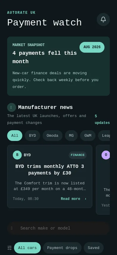 UK Auto Payments Tracker
