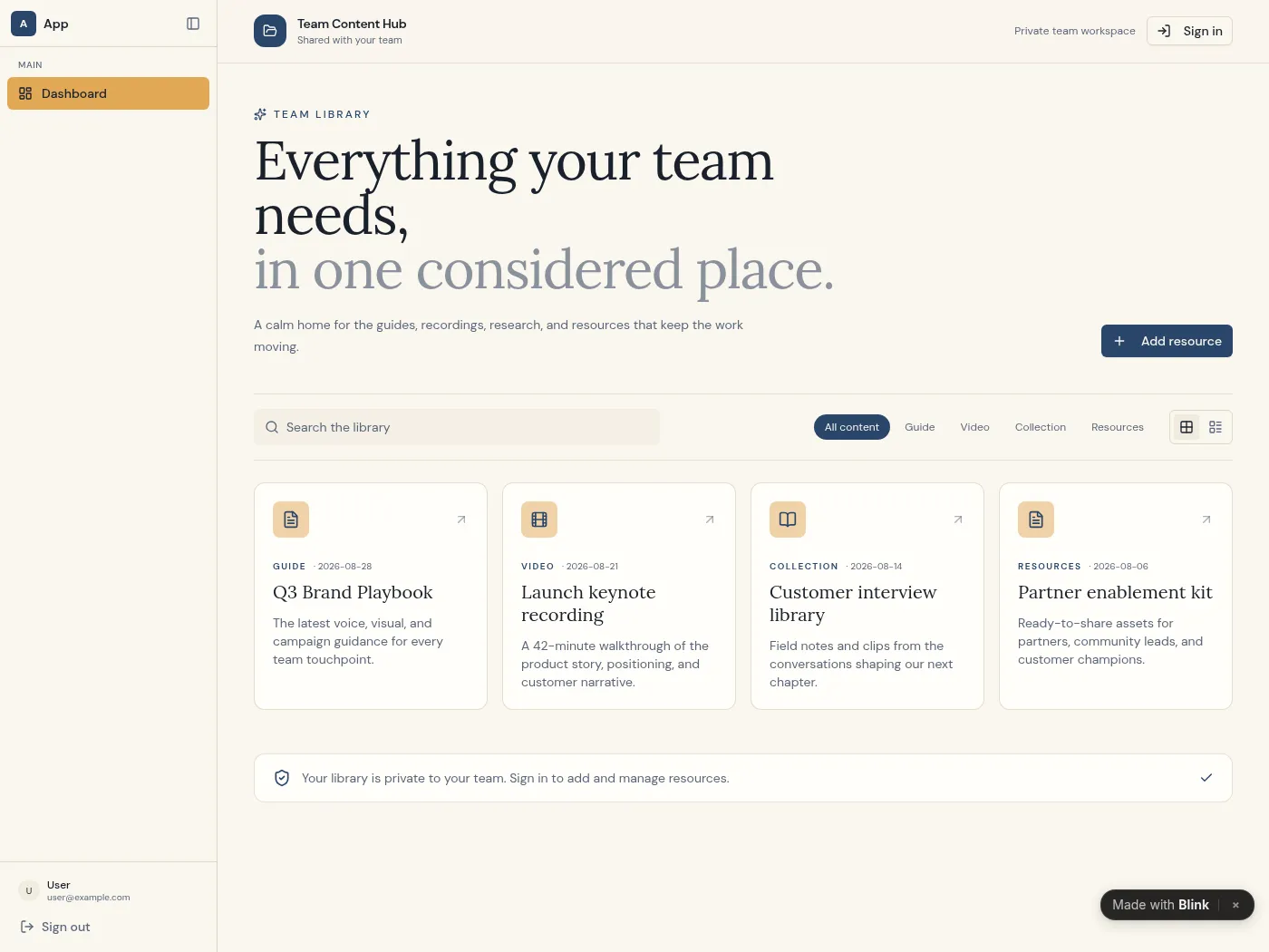 Team Content Hub