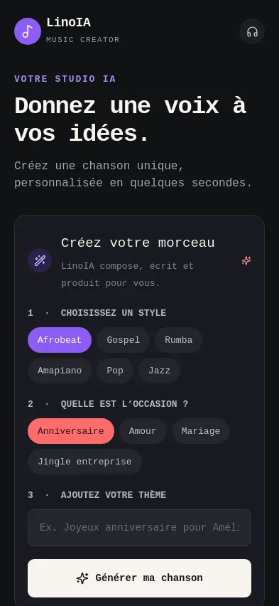 LinoIAmusic AI Song Maker