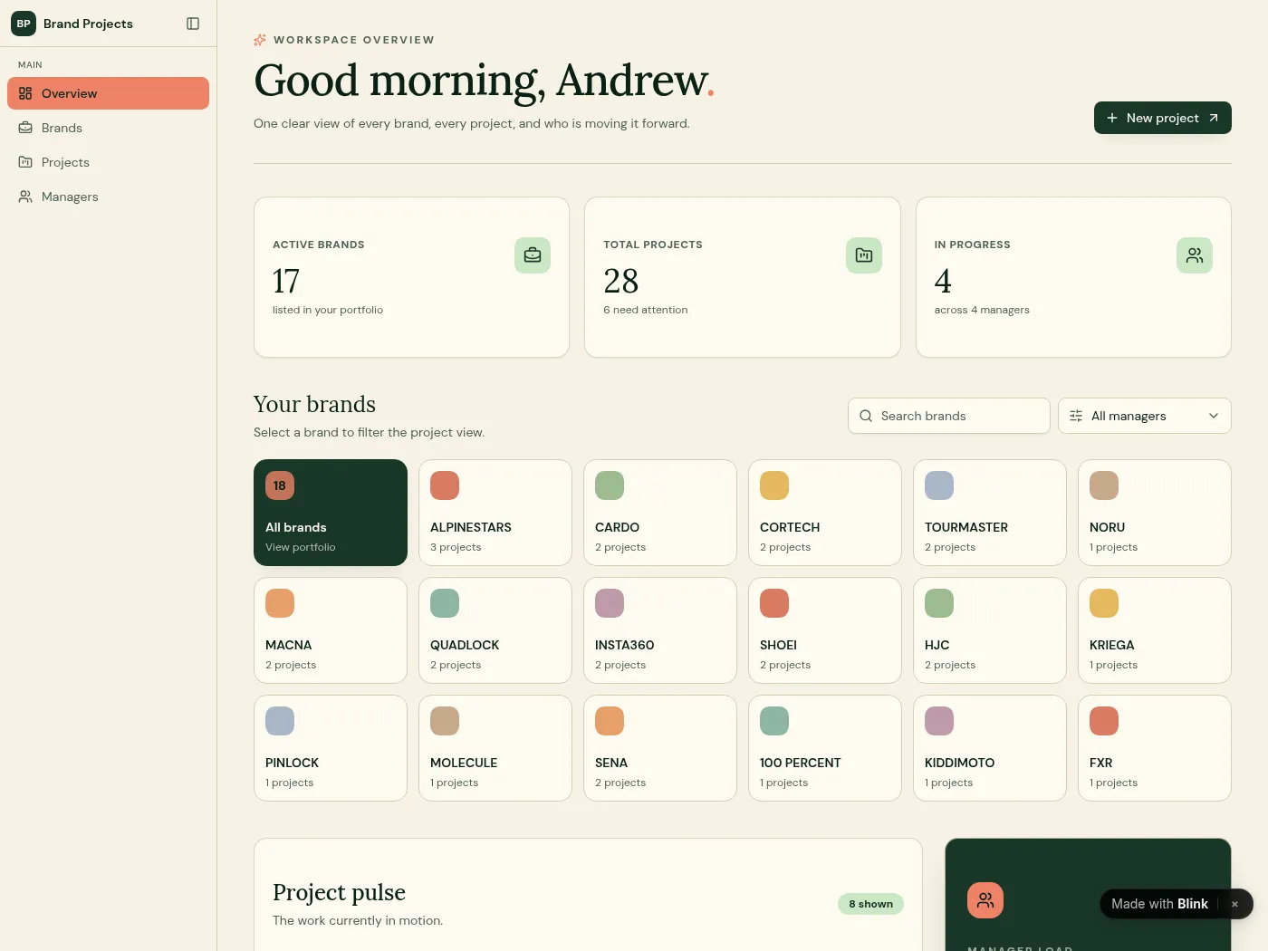 Brand Project Organizer