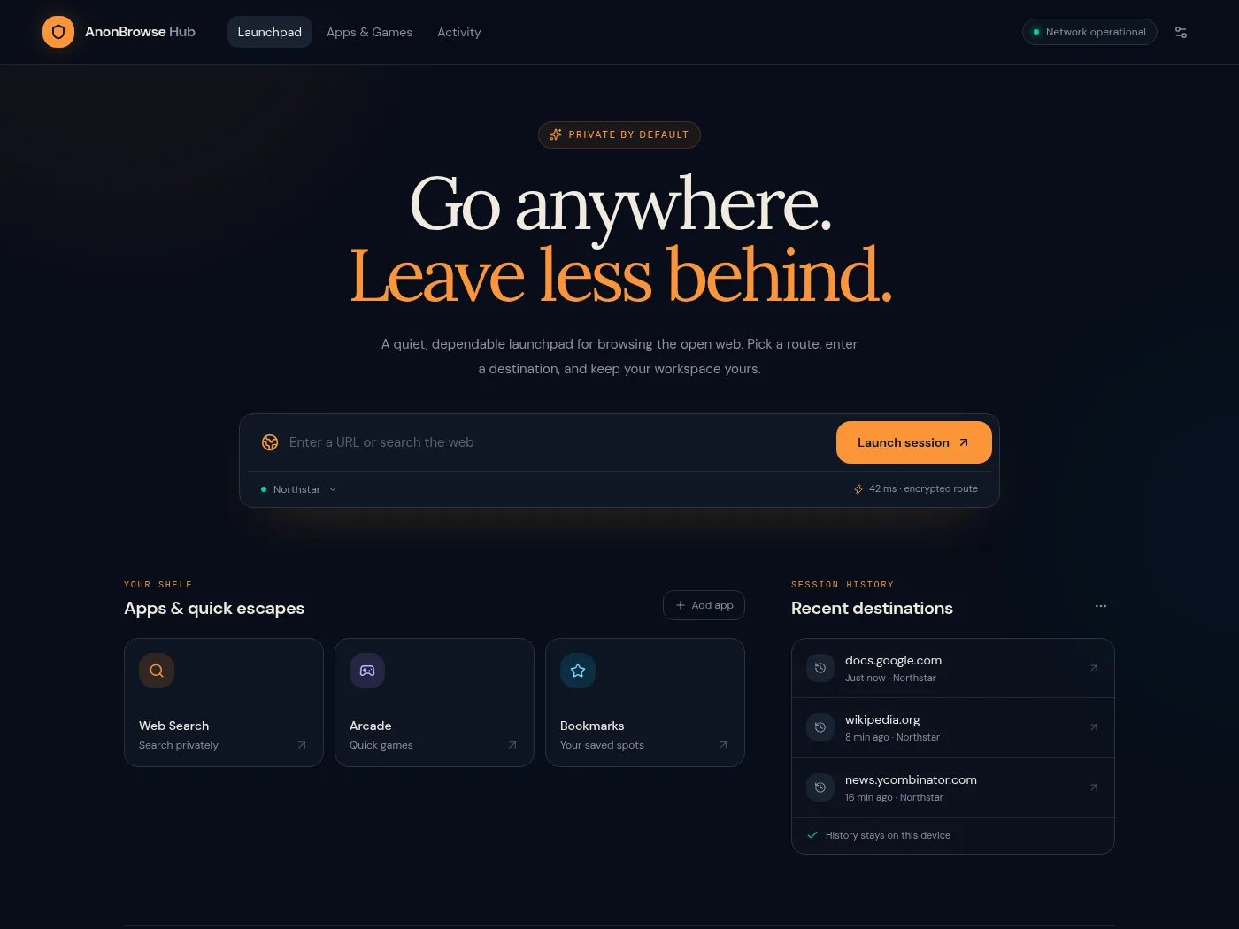 AnonBrowse Hub