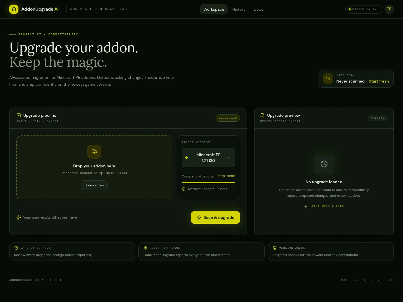 AddonUpgrade AI Tool