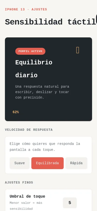 Sensibilidad iPhone 13