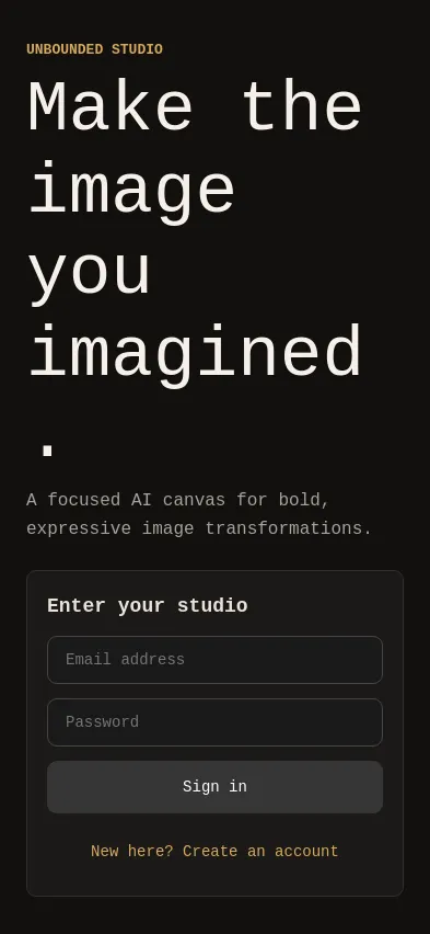 Unbounded AI Image Editor