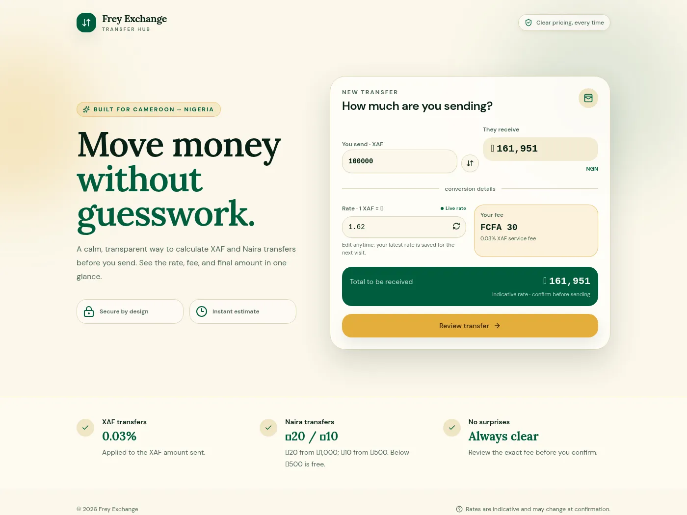 XAF-NAIRA Transfer Hub