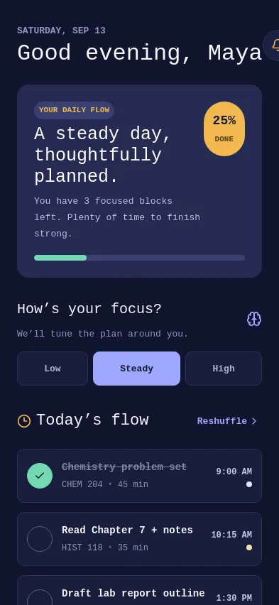 FocusFlow Student Planner