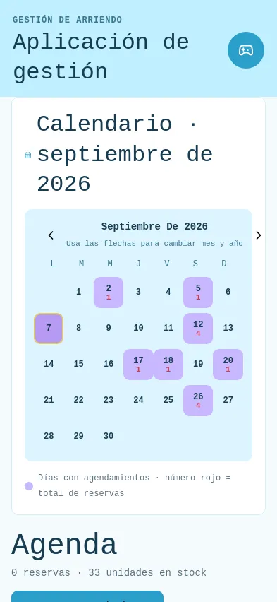 Gestión de Juegos Móvil