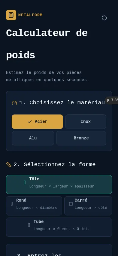 Metal Weight Calculator