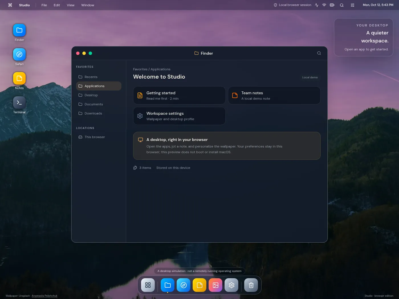 MacOS Web Environment