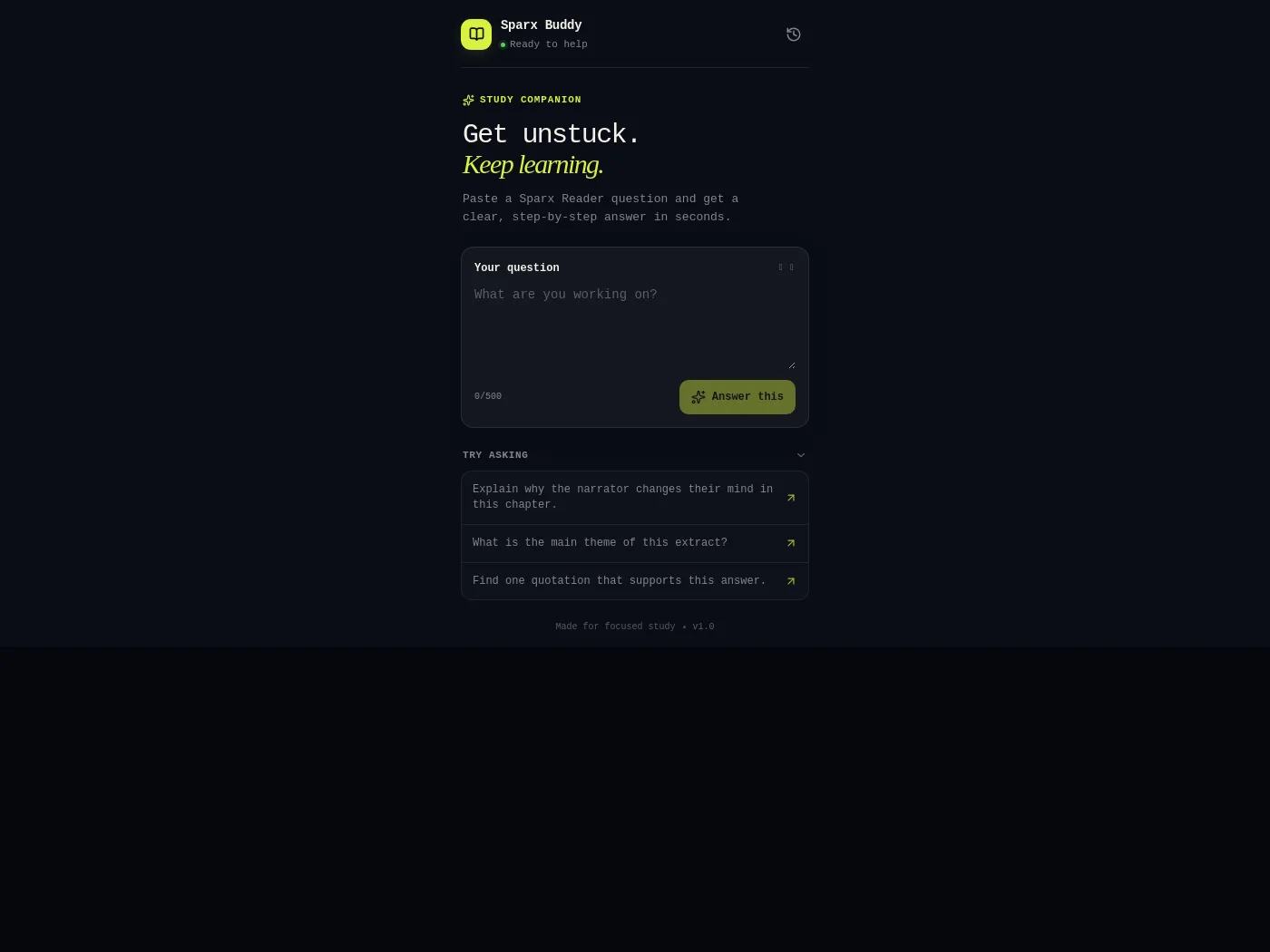 Sparx AI Answer Buddy