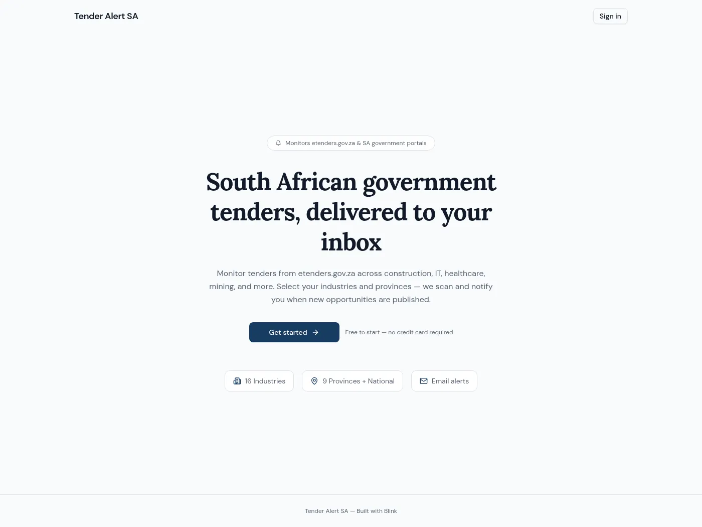 Tender Alert App