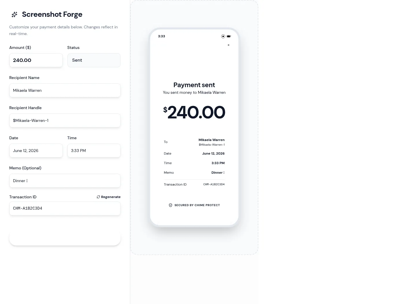 Chime Screenshot Forge