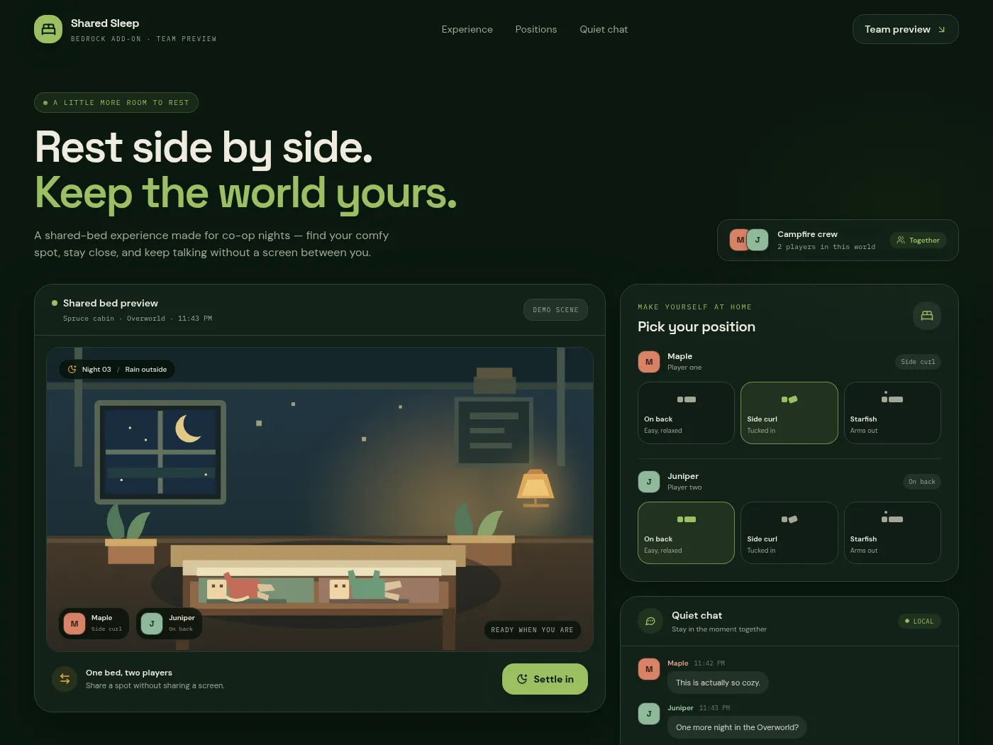 Bedrock Shared Sleep