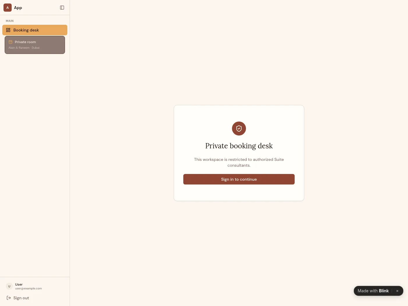 Suite Admin Booking Dashboard