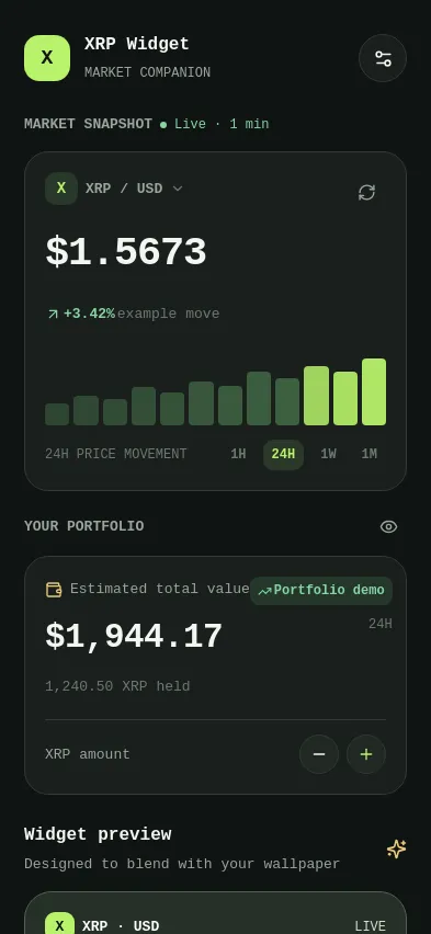 XRP Widget Pro