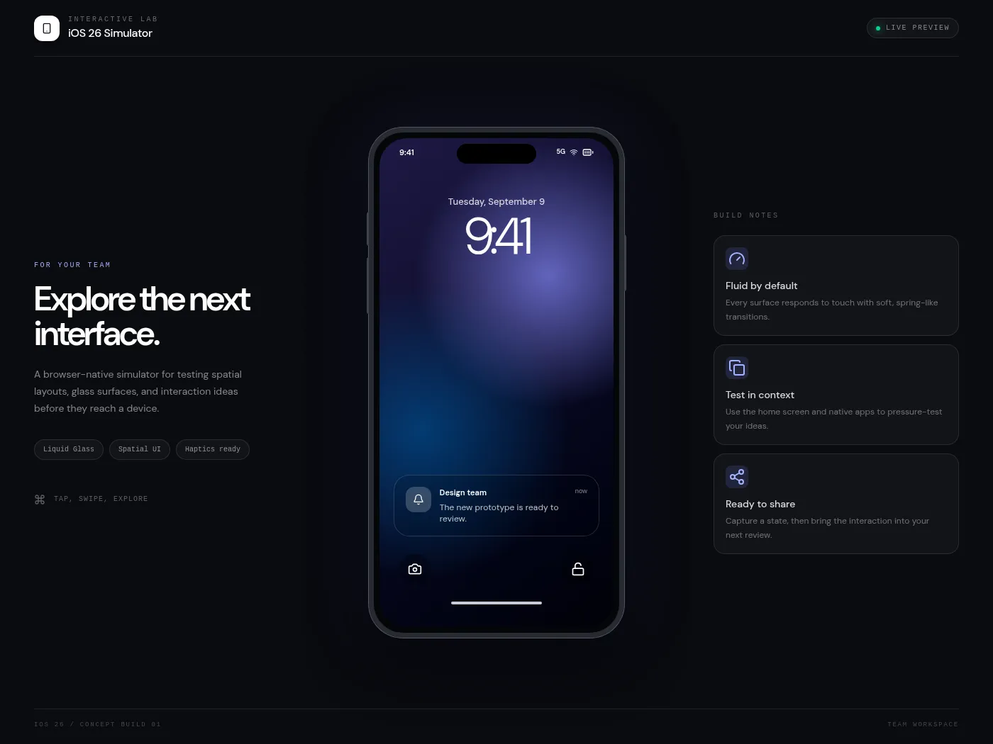 iOS 26 Interactive Simulator