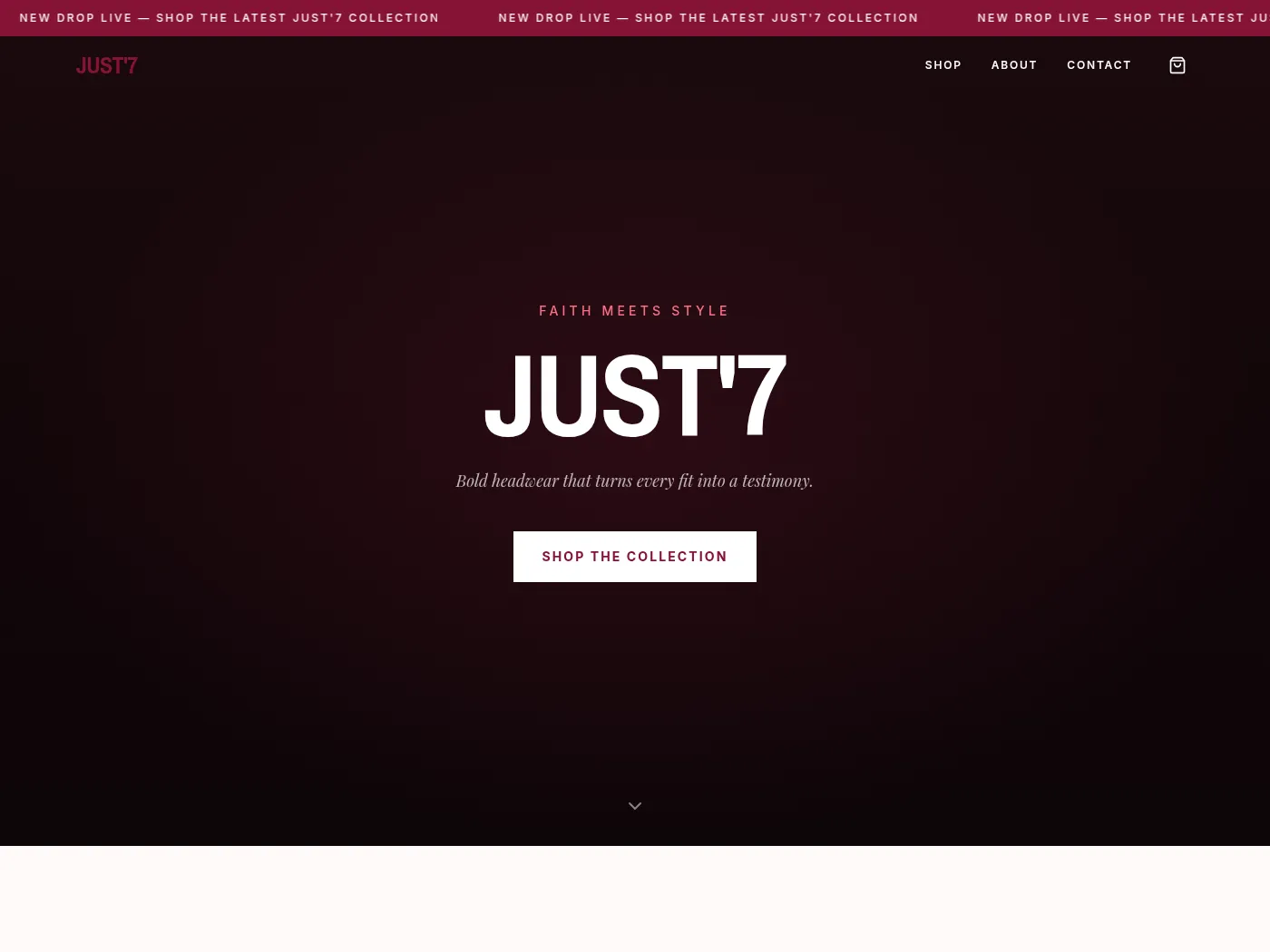 JUST'7 Clothing Website