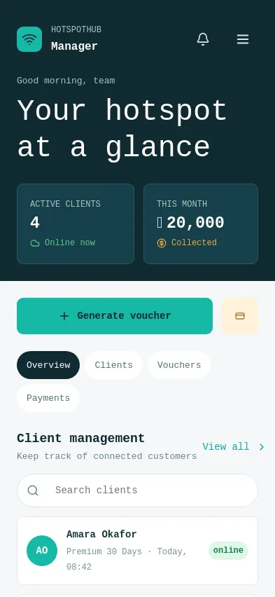 HotspotHub Manager