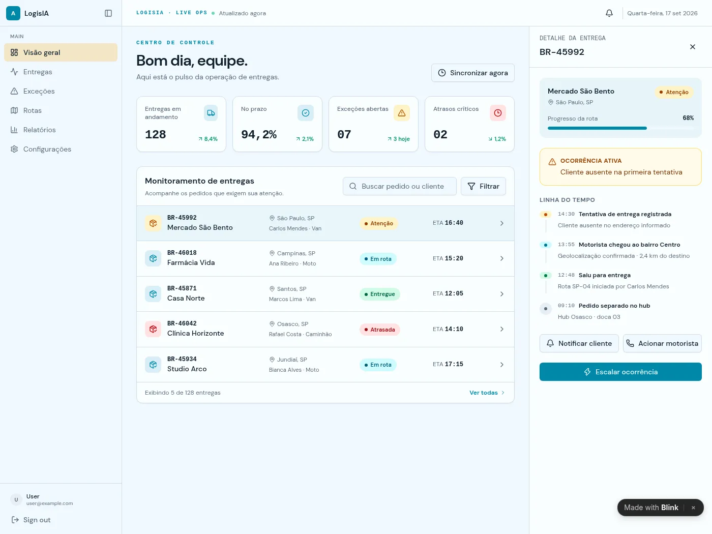 LogisIA Delivery Monitor