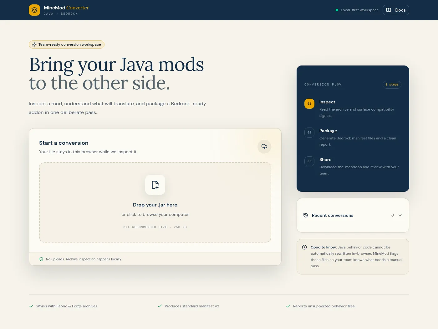 MineMod Converter