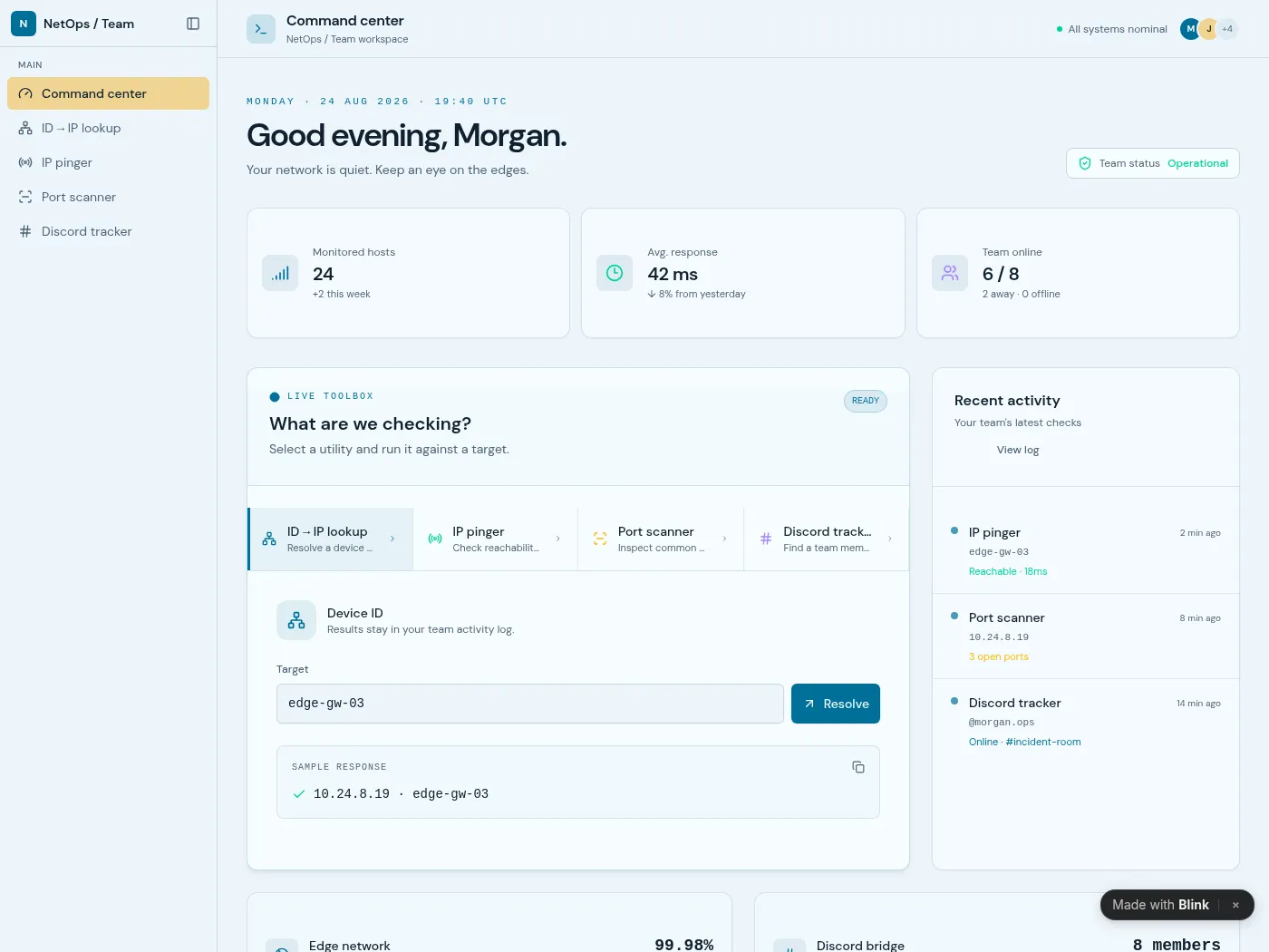 NetOps Team Dashboard