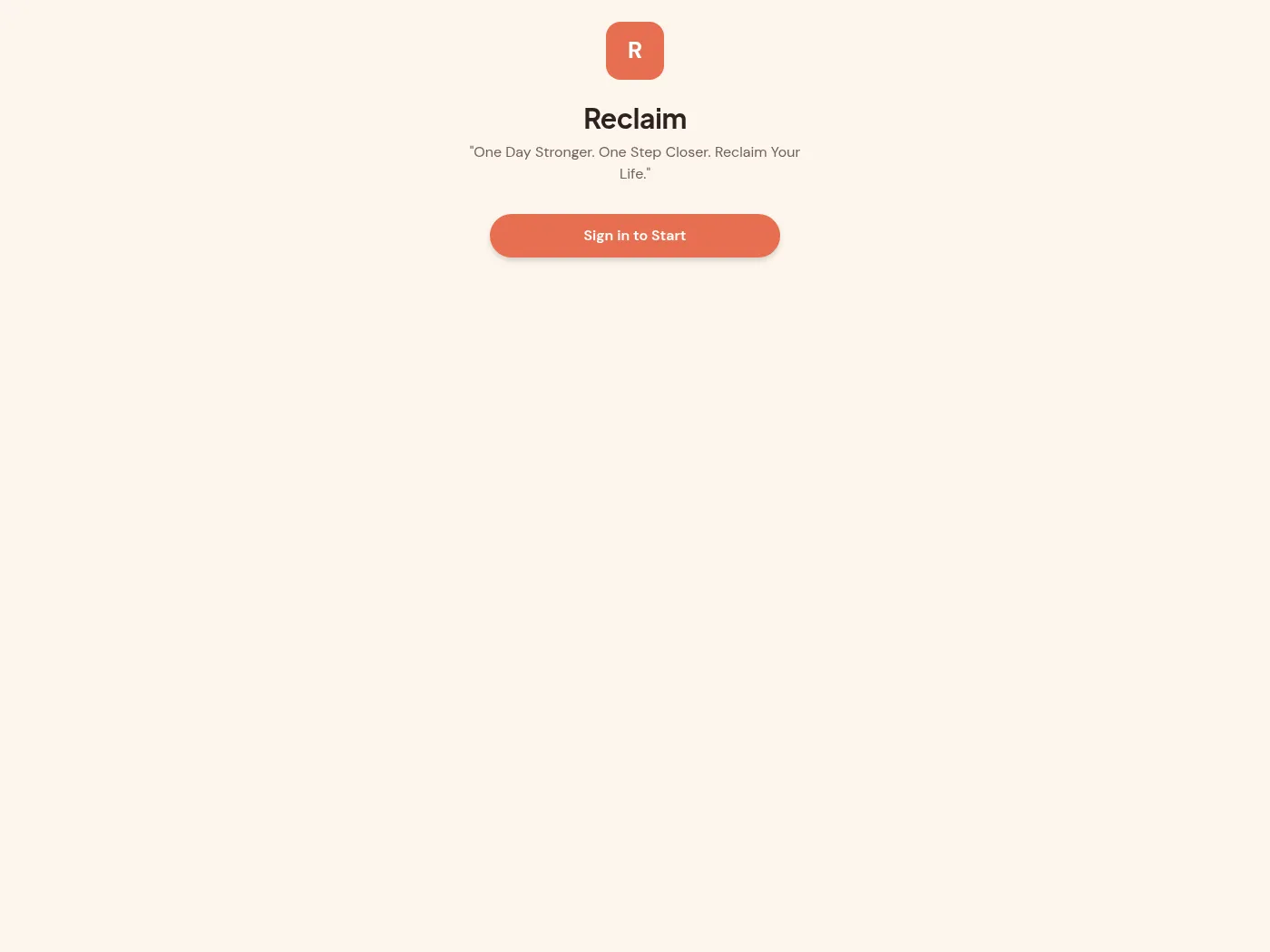 Reclaim Recovery App