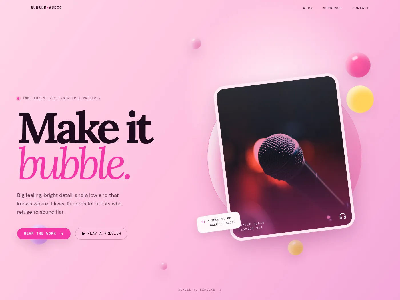 Bubble Audio Homepage