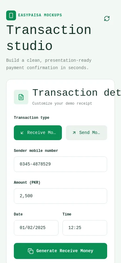 Easypaisa Mockup Generator