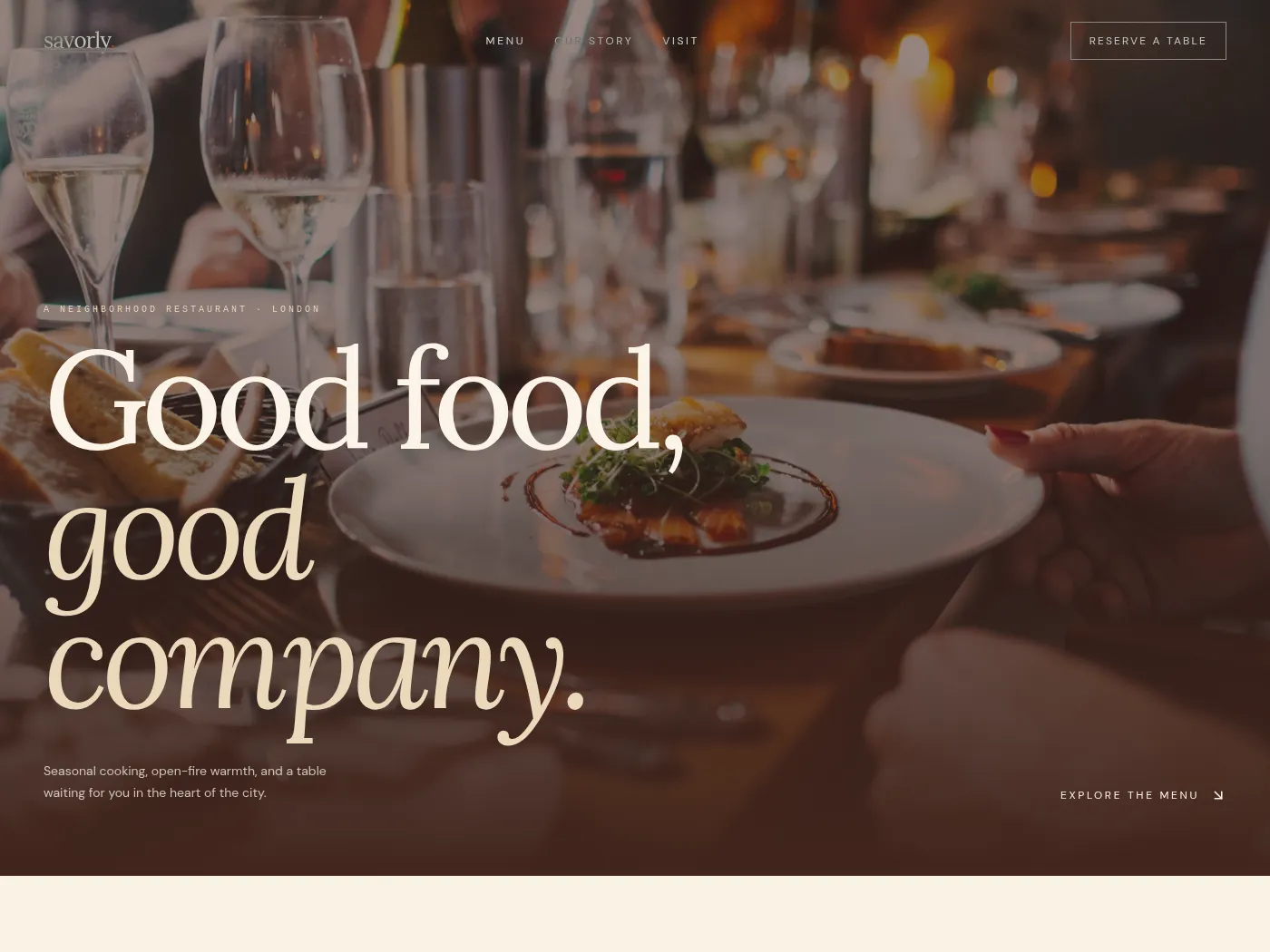 Savorly Restaurant Site