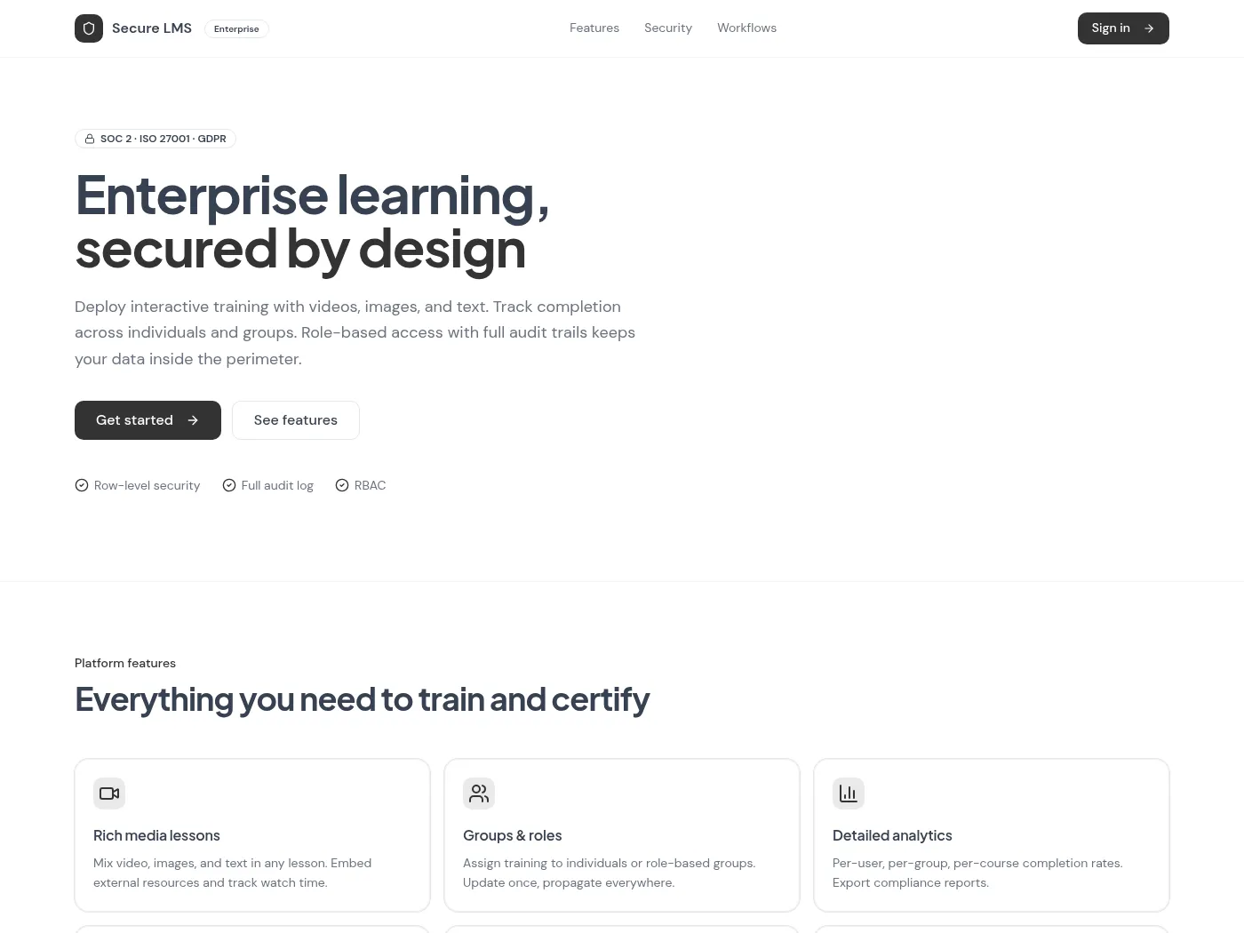 Secure Enterprise LMS