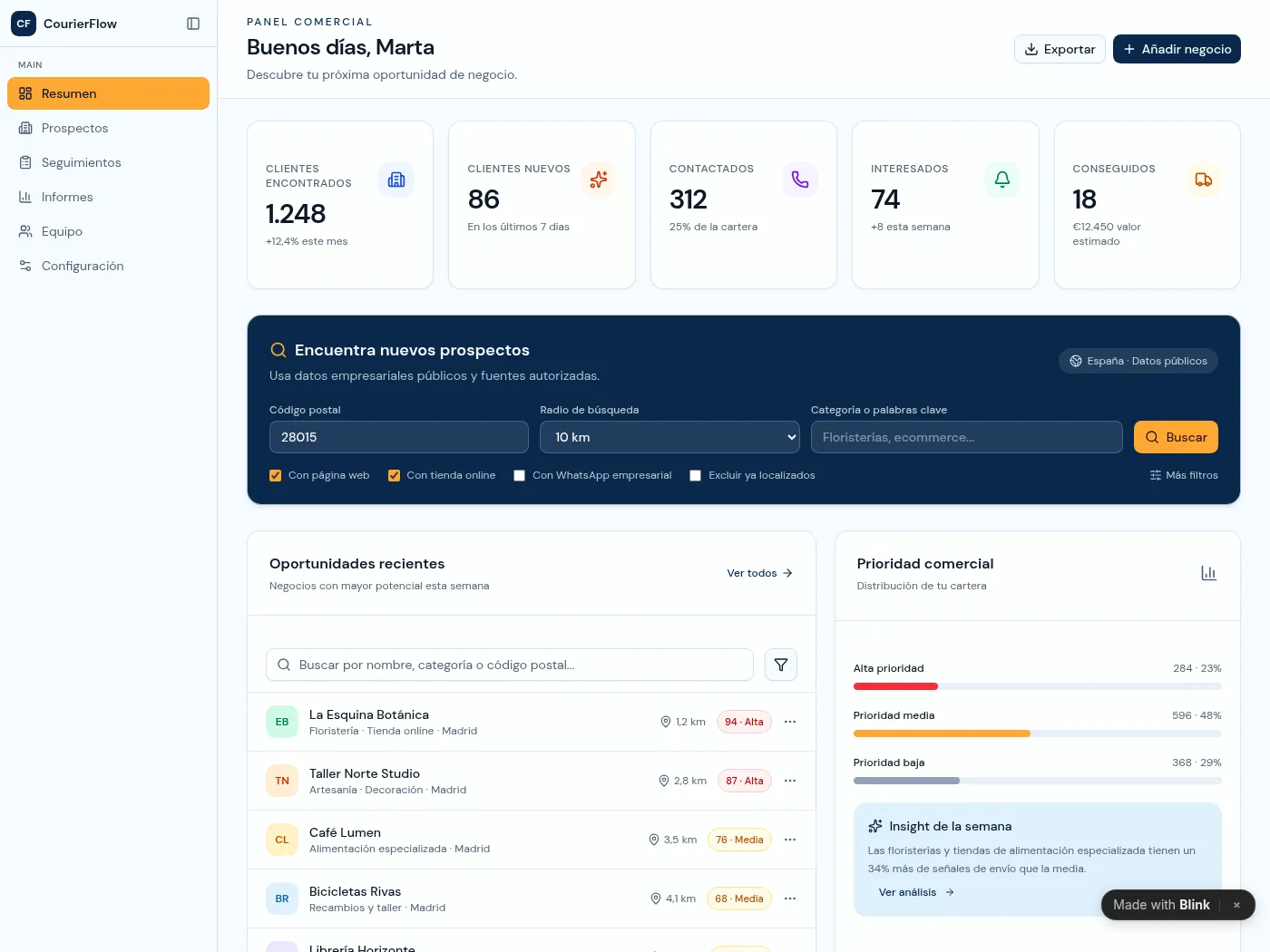 Courier Client Finder CRM