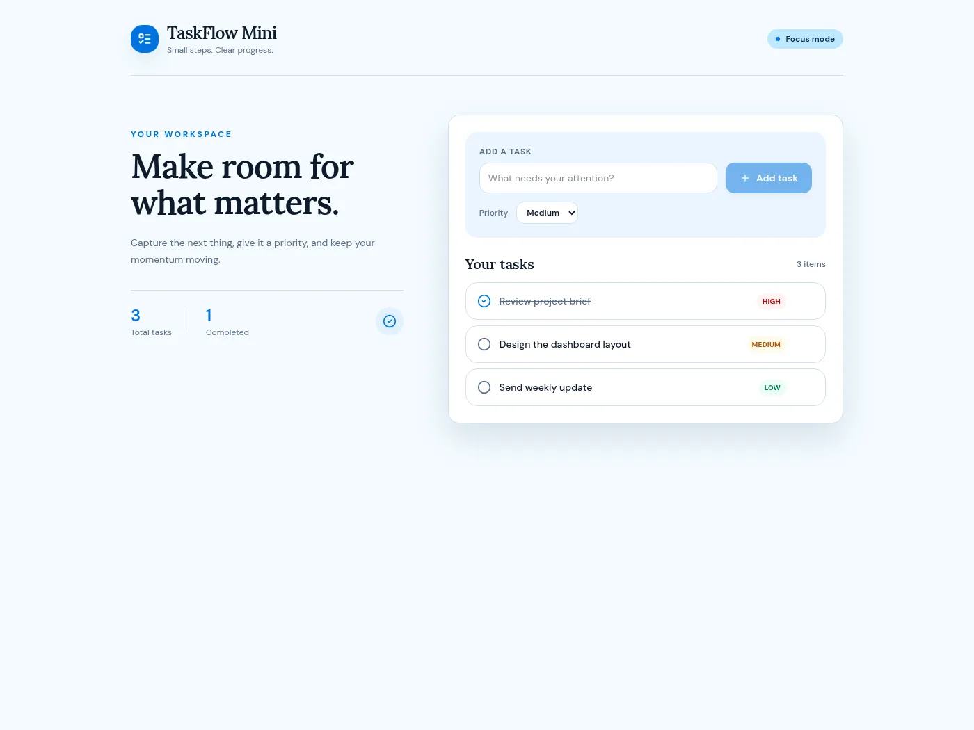 TaskFlow Mini