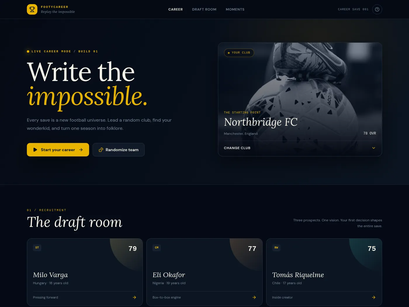 FootyCareer Replay