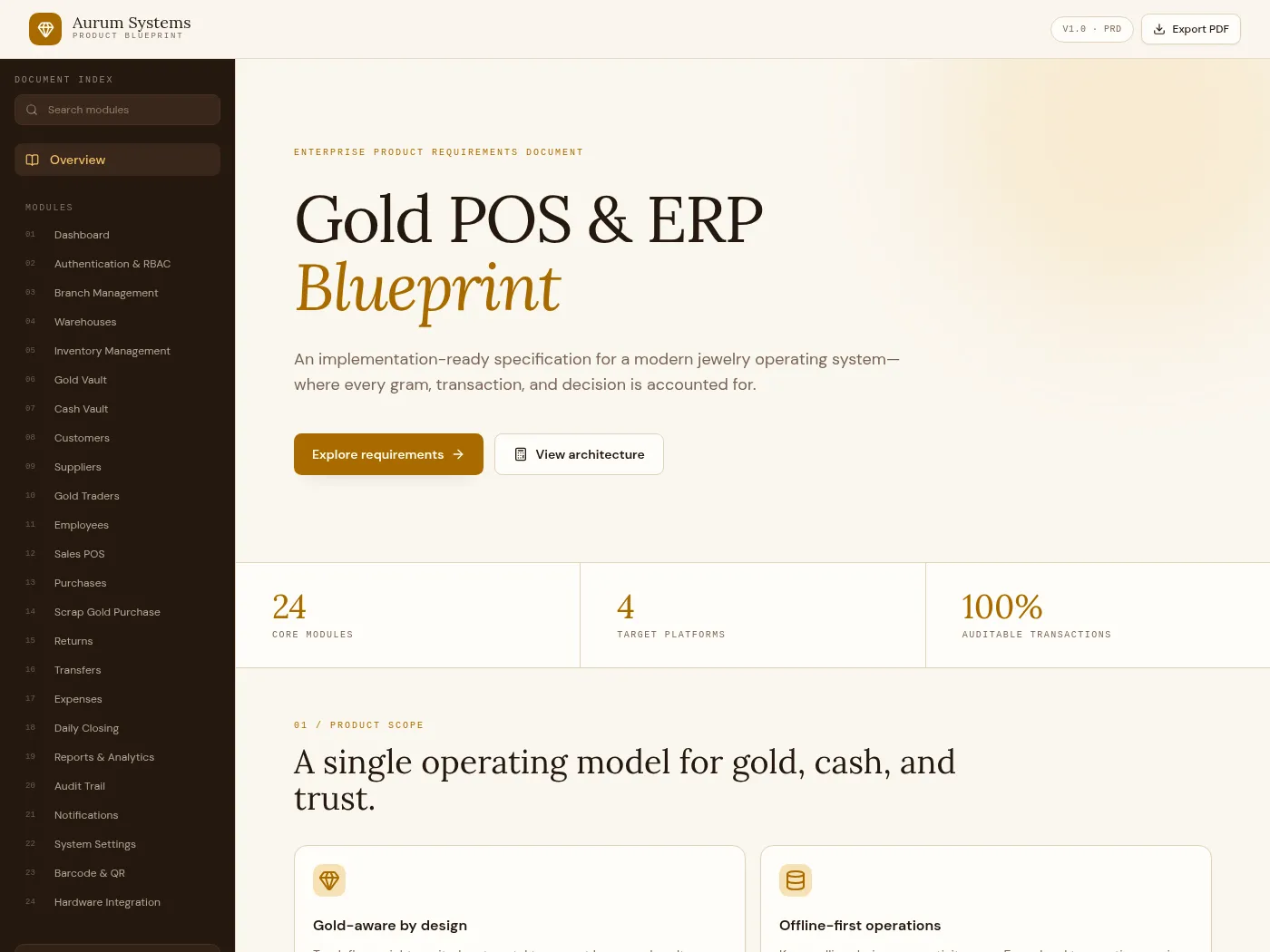 Gold POS ERP Blueprint