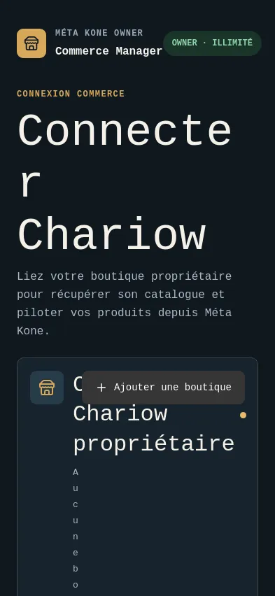Méta Kone Commerce Manager
