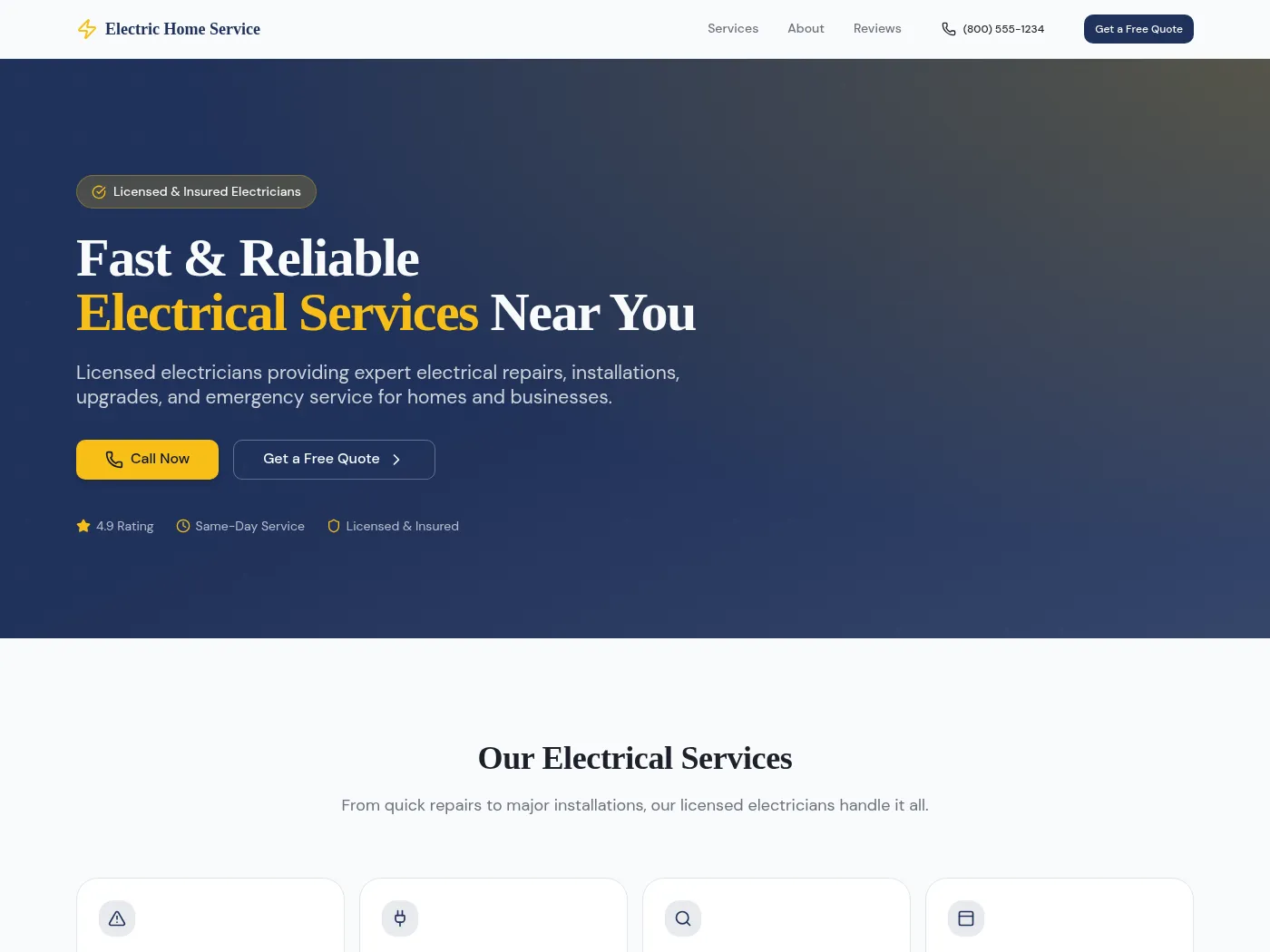 Electric Home Pro Website
