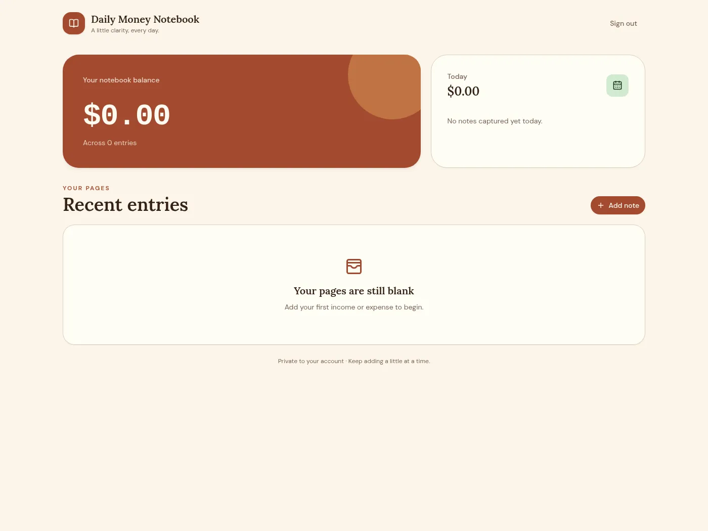 Daily Money Notebook