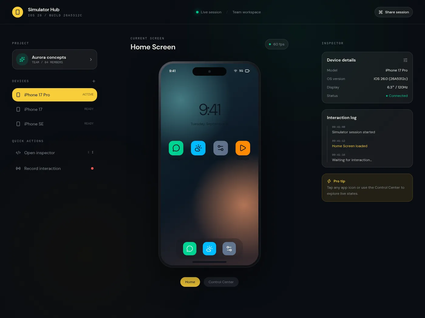 iOS 26 Simulator Hub