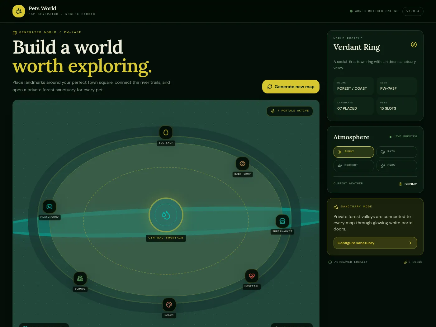 Pets World Map Generator