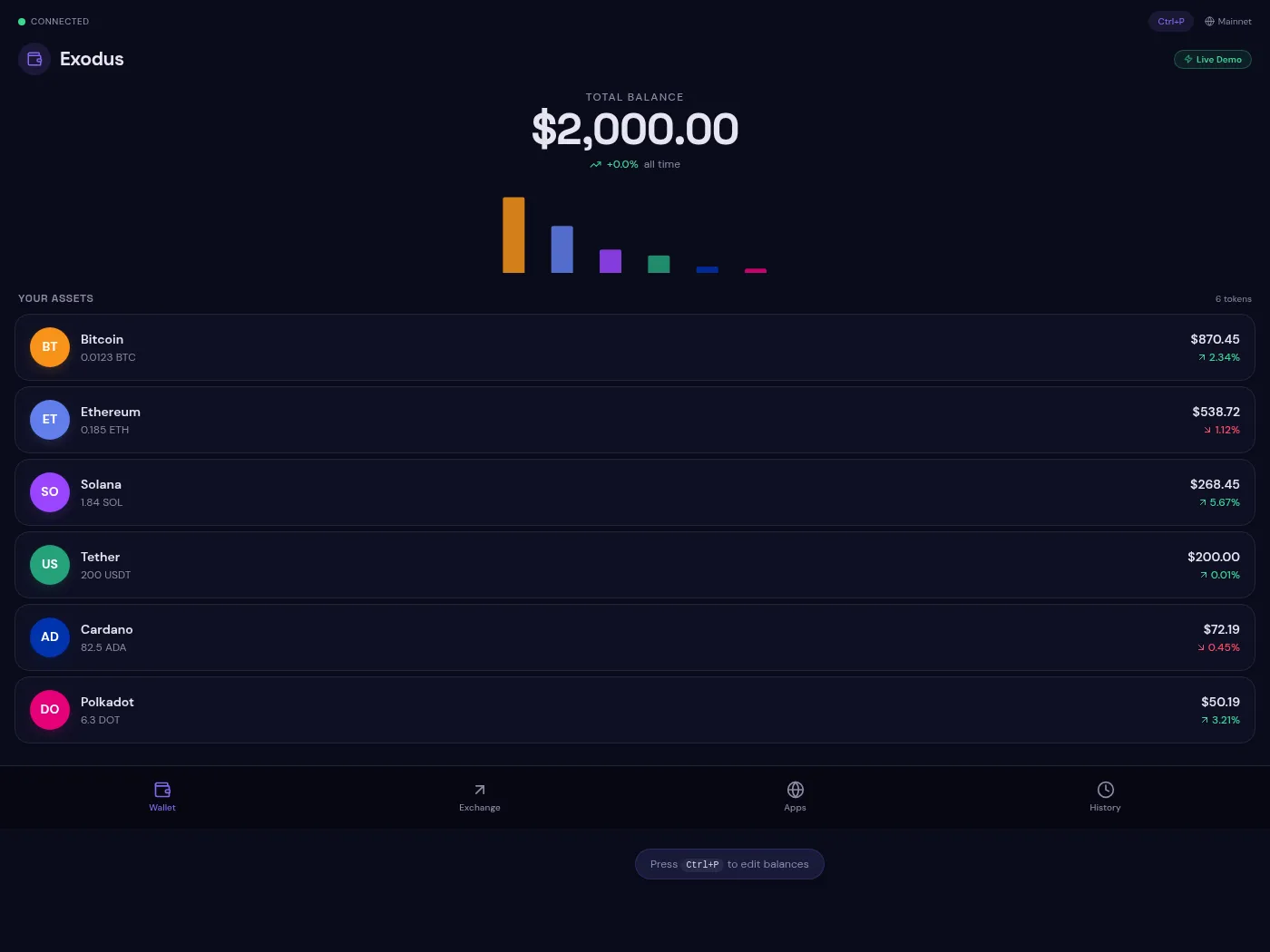 Exodus Wallet Playground