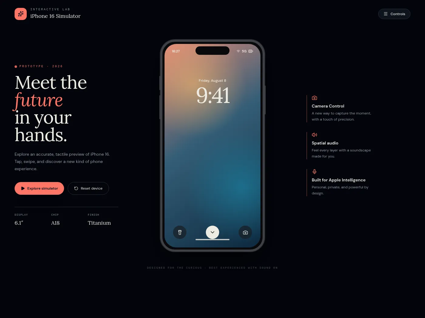 iPhone 16 Web Simulator
