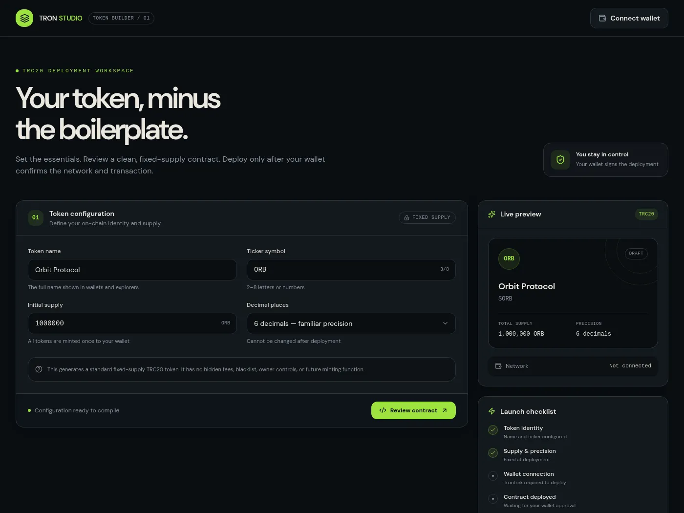 Tron Token Launcher
