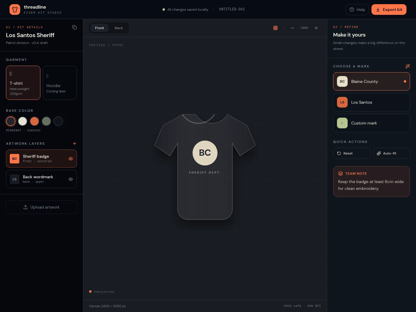 FiveM Shirt Designer