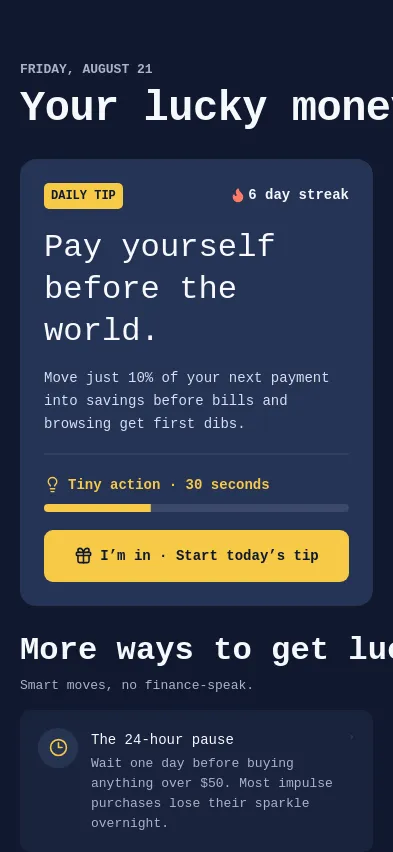 Lucky Finance Tips