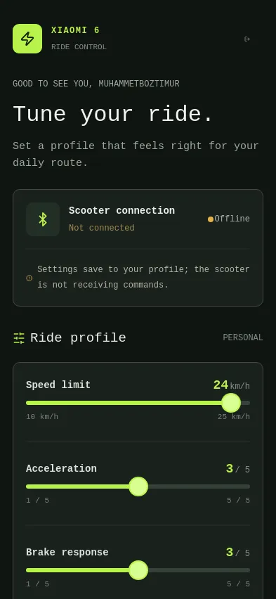 Xiaomi Scooter Control