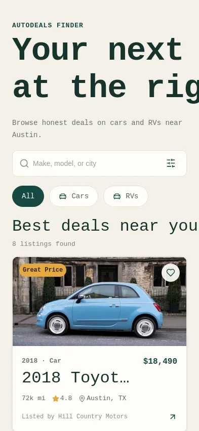 AutoDeals Finder