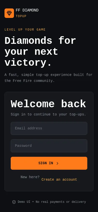 FF Diamond TopUp UI