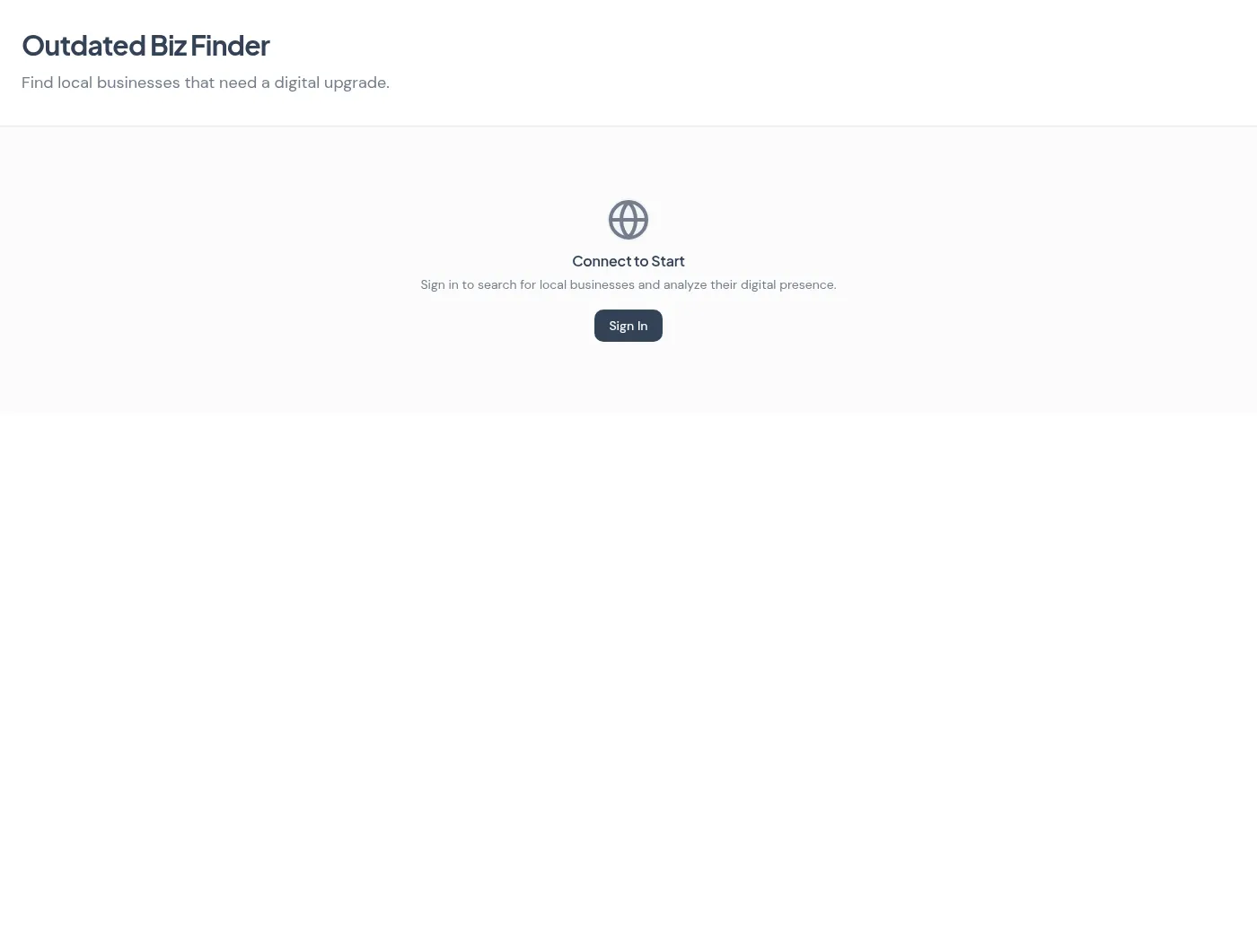 Outdated Biz Finder