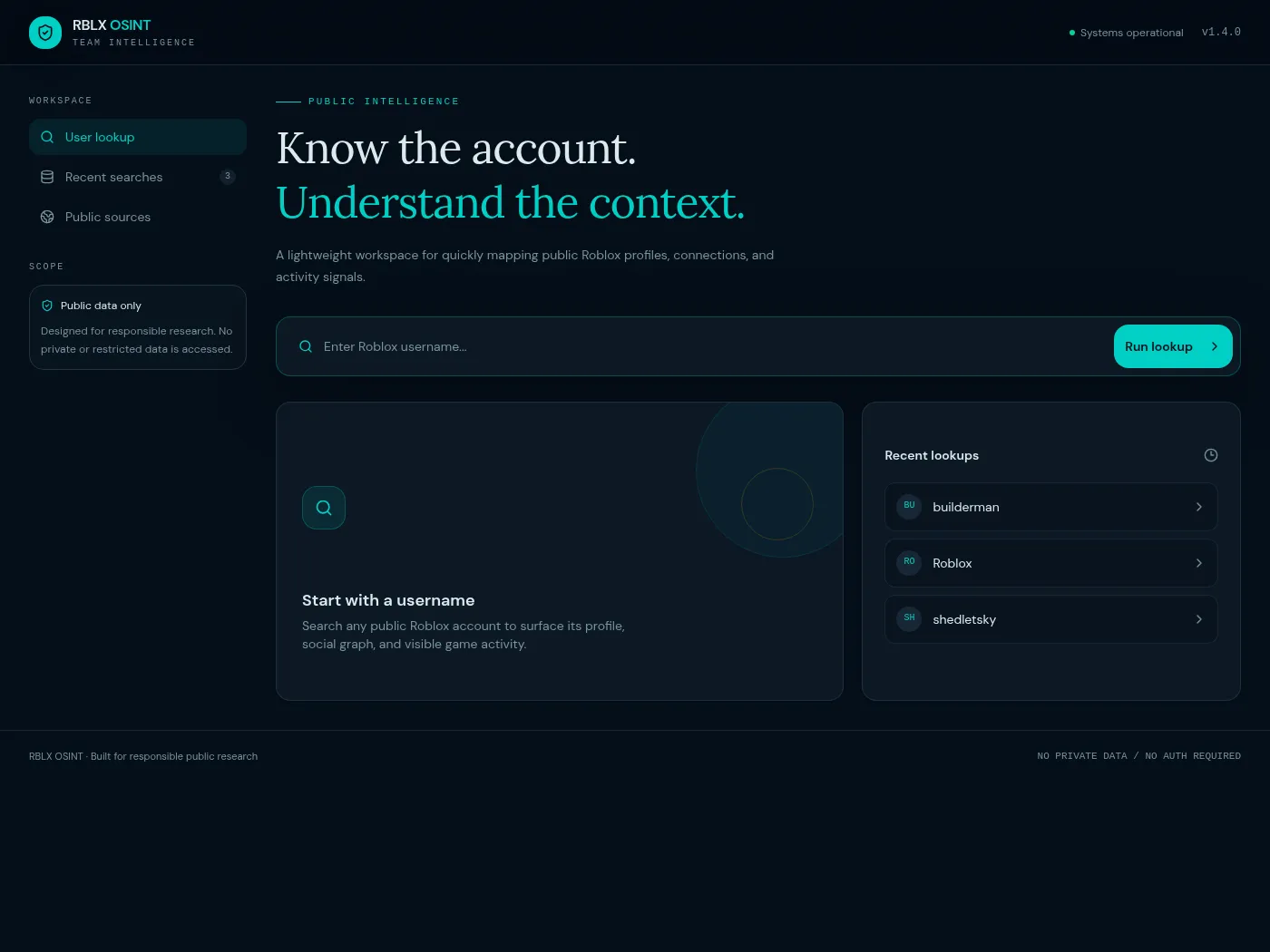 RBLX OSINT Dashboard